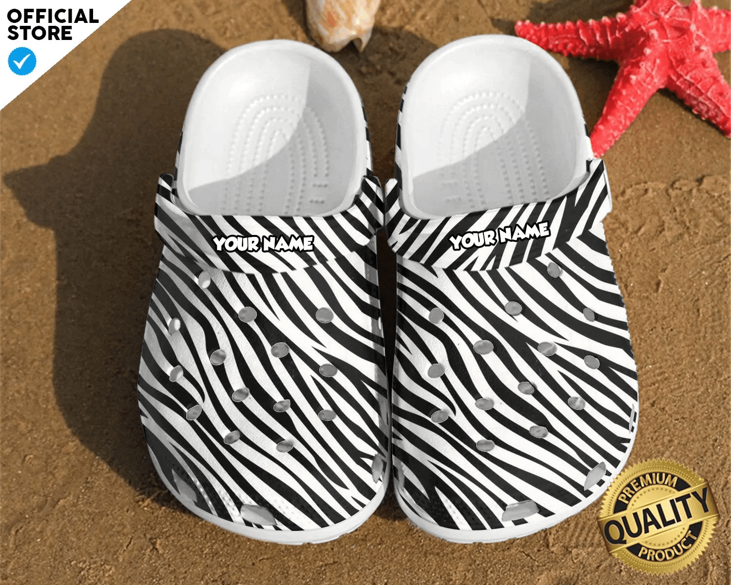 Zebra Skin Pattern Zebra Skin Pattern Personalized Crocs Classic Clogs
